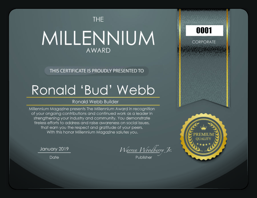 The Millennium Award Recognizes Ronald “Bud” Webb – Millennium Magazine